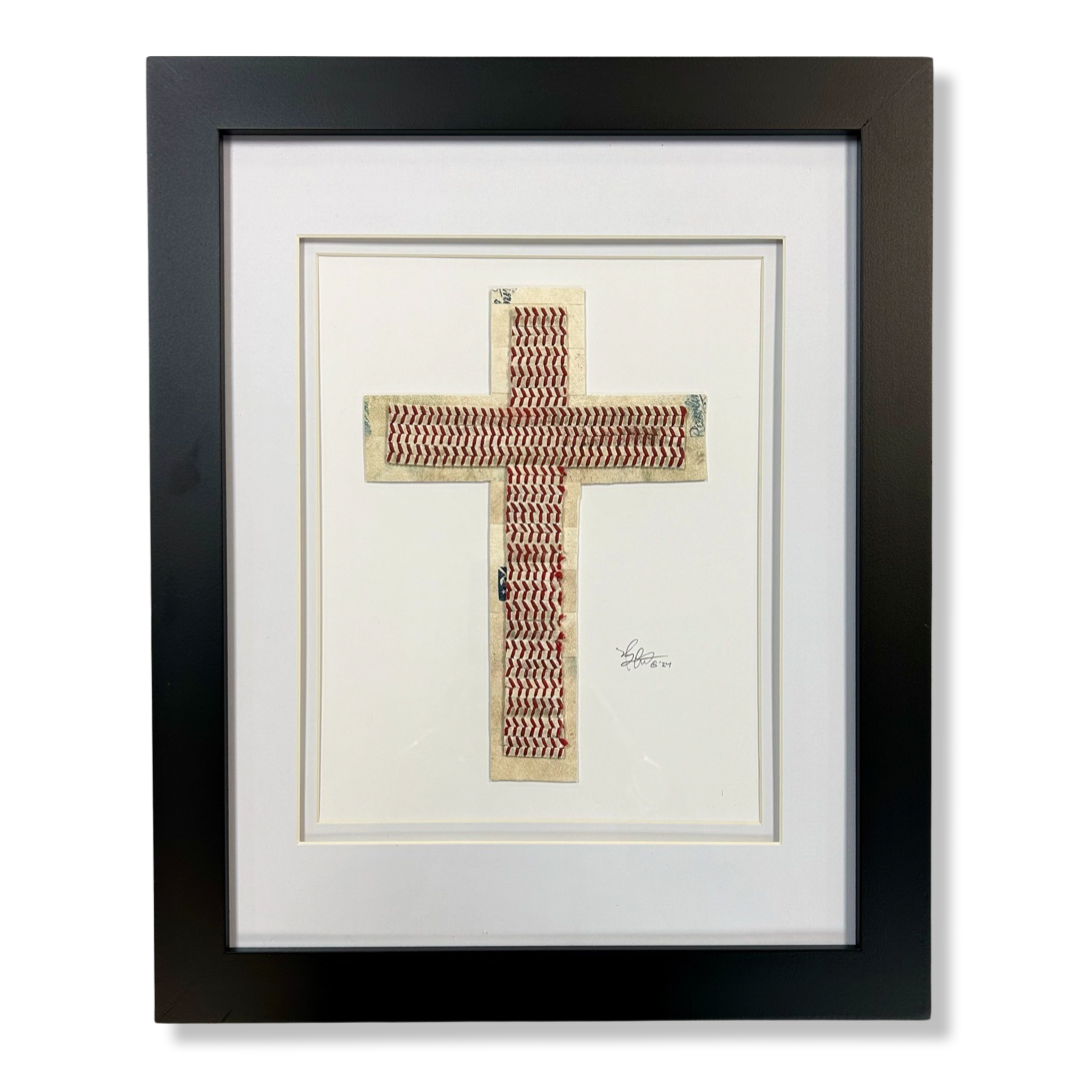 "Traditional Cross" Original Baseball Artwork – The Baseball Seams Company