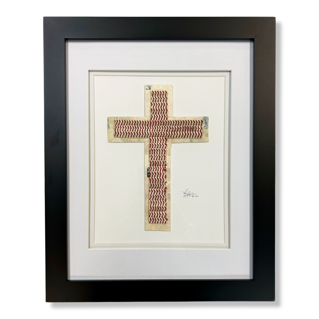 "Traditional Cross" Original Baseball Artwork – The Baseball Seams Company