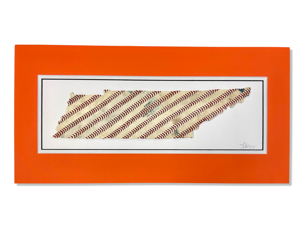 Tennessee Framed Original Baseball Artwork - made from actual used bas ...