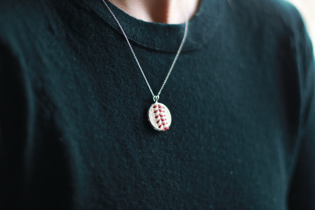 Baseball Seam Dainty Chain Pendant Necklace – The Baseball Seams Company
