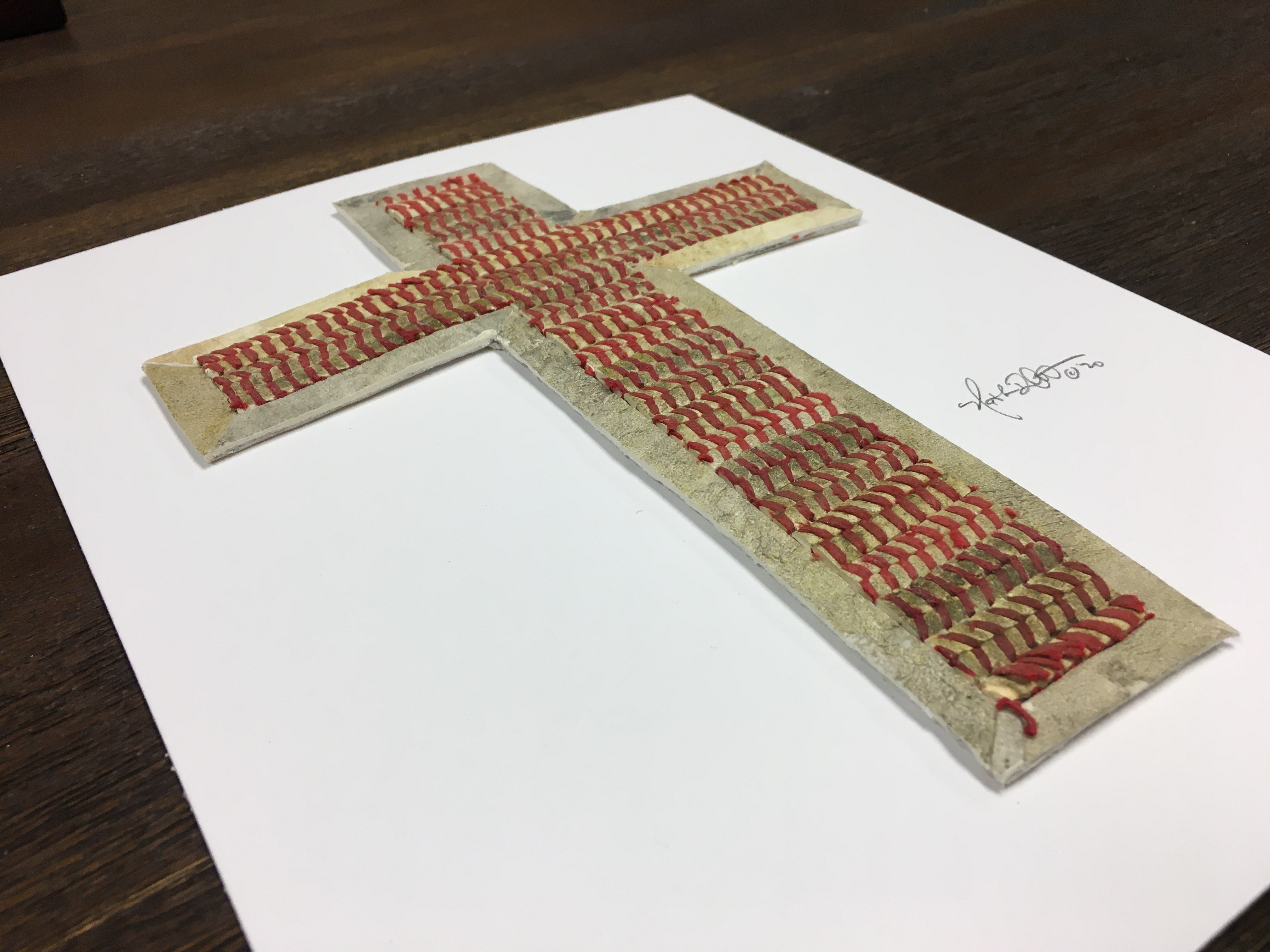 "Traditional Cross" Original Baseball Artwork – The Baseball Seams Company