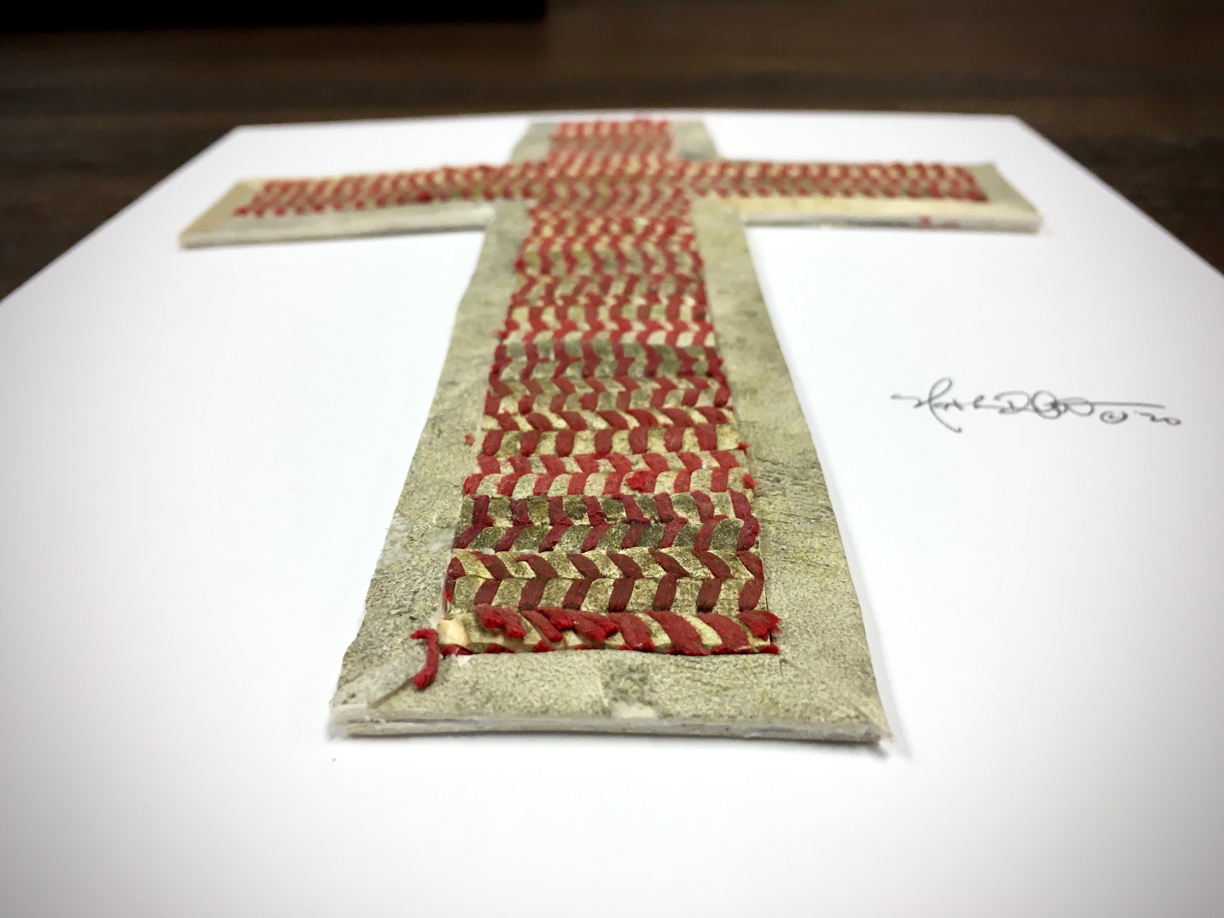 "Traditional Cross" Original Artwork – The Baseball Seams Company