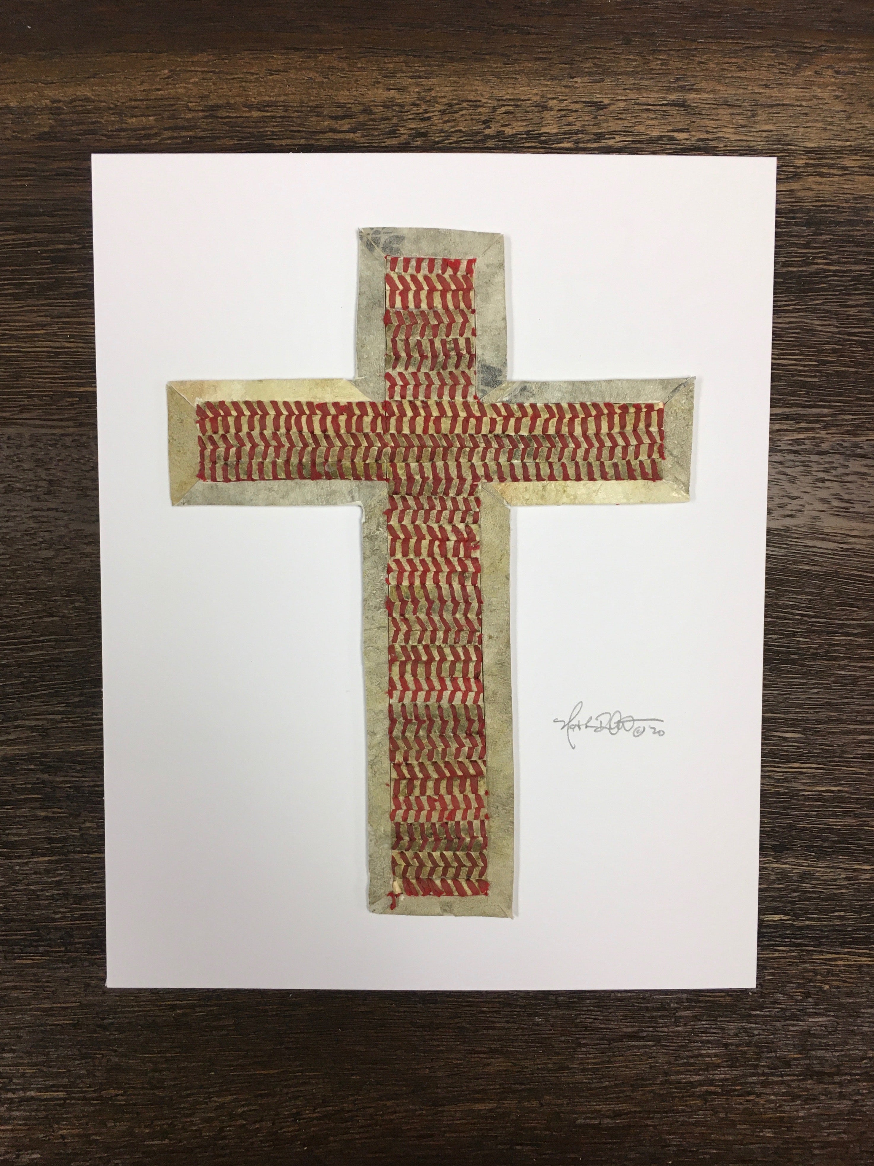 "Traditional Cross" Original Baseball Artwork – The Baseball Seams Company